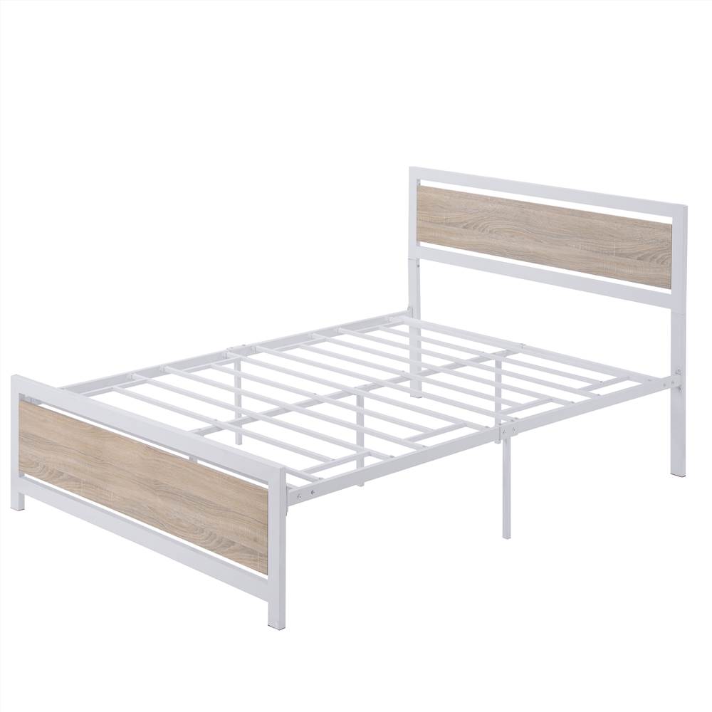 Home Metal Bed Frame Full Size (Only Frame) White