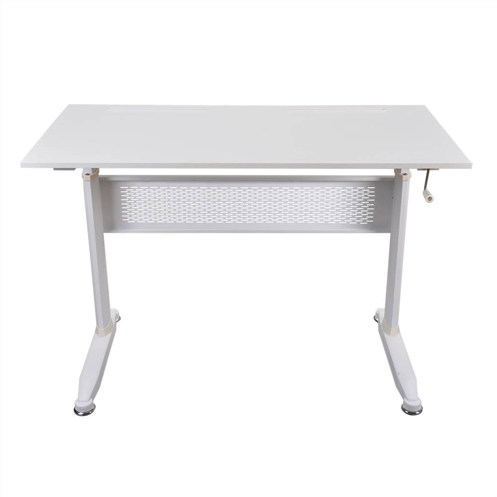 Home Office Standing Computer Desk with Handle White