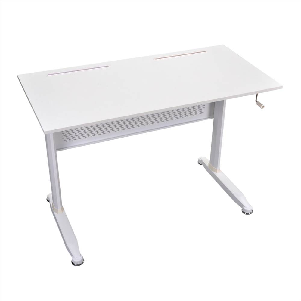Home Office Standing Computer Desk with Handle White