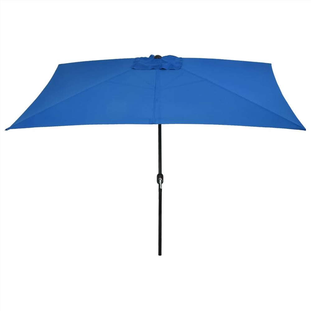 Outdoor Parasol with Metal Pole 300x200 cm Azure