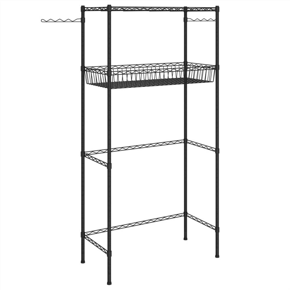 2-Tier Storage Rack over Laundry Machine Silver 75x35x150 cm