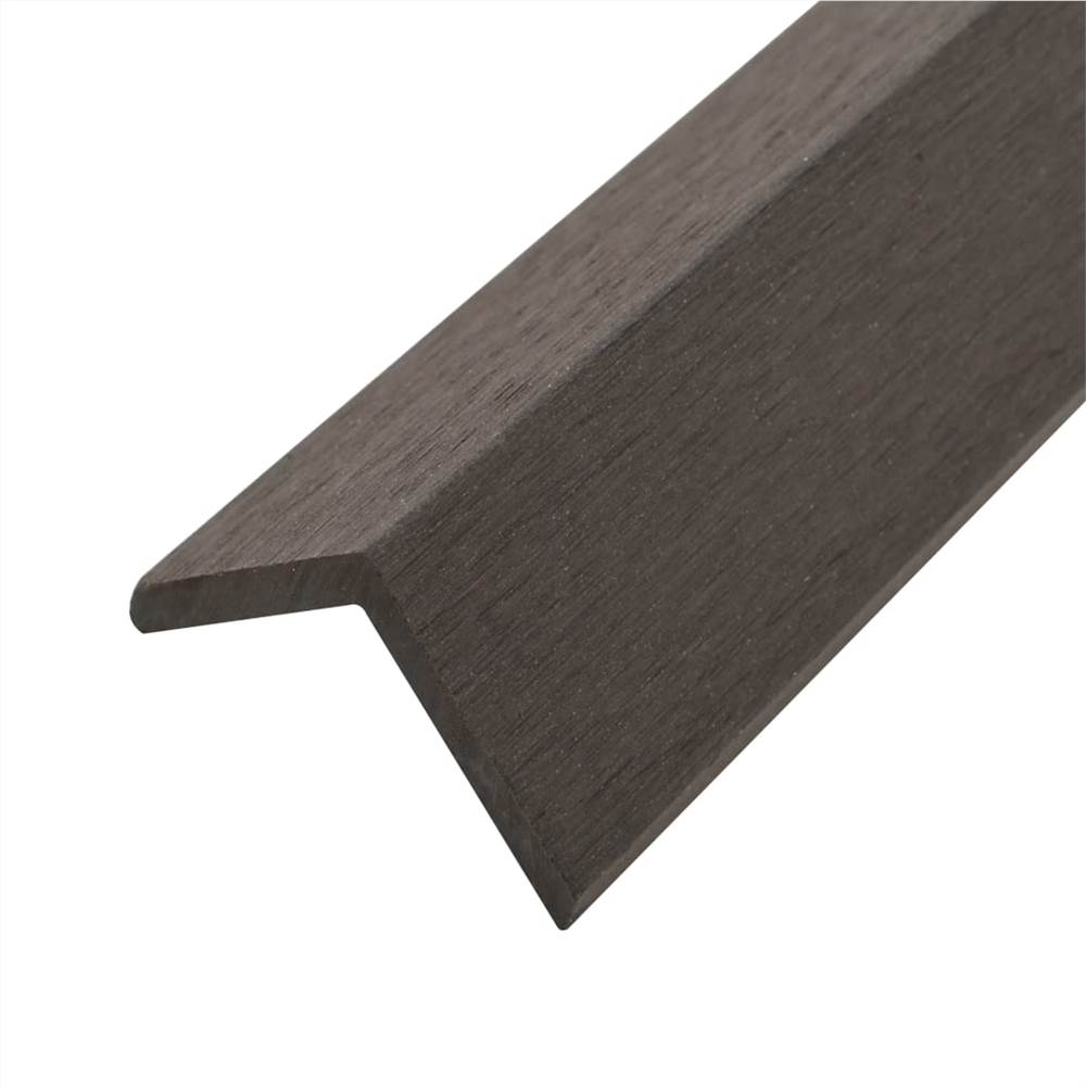 5 pcs Decking Angle Trims WPC 170 cm Dark Brown
