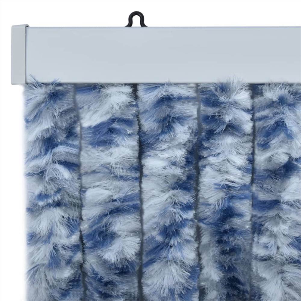 Insect Curtain Blue and White 120x220 cm Chenille