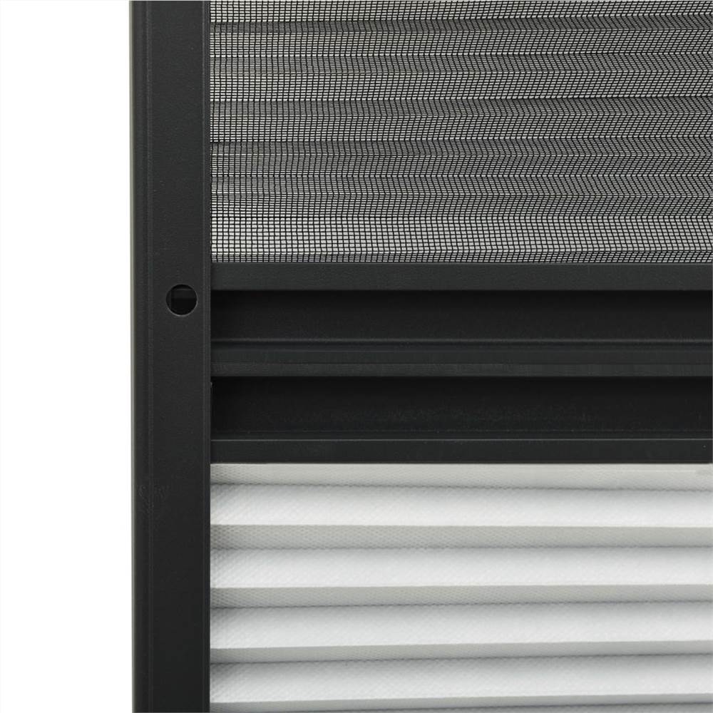 Plisse Insect Screen for Windows Aluminium 100x160cm with Shade