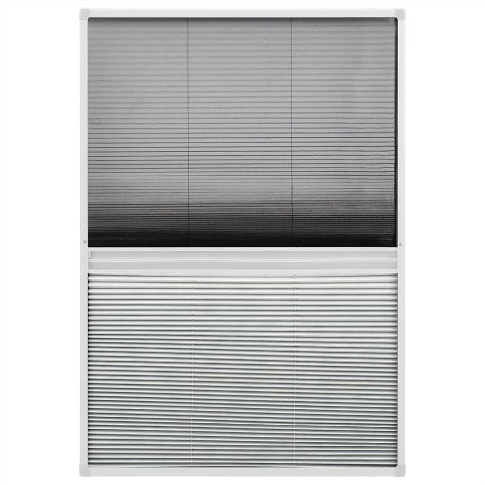 Plisse Insect Screen for Windows Aluminium 100x160cm with Shade