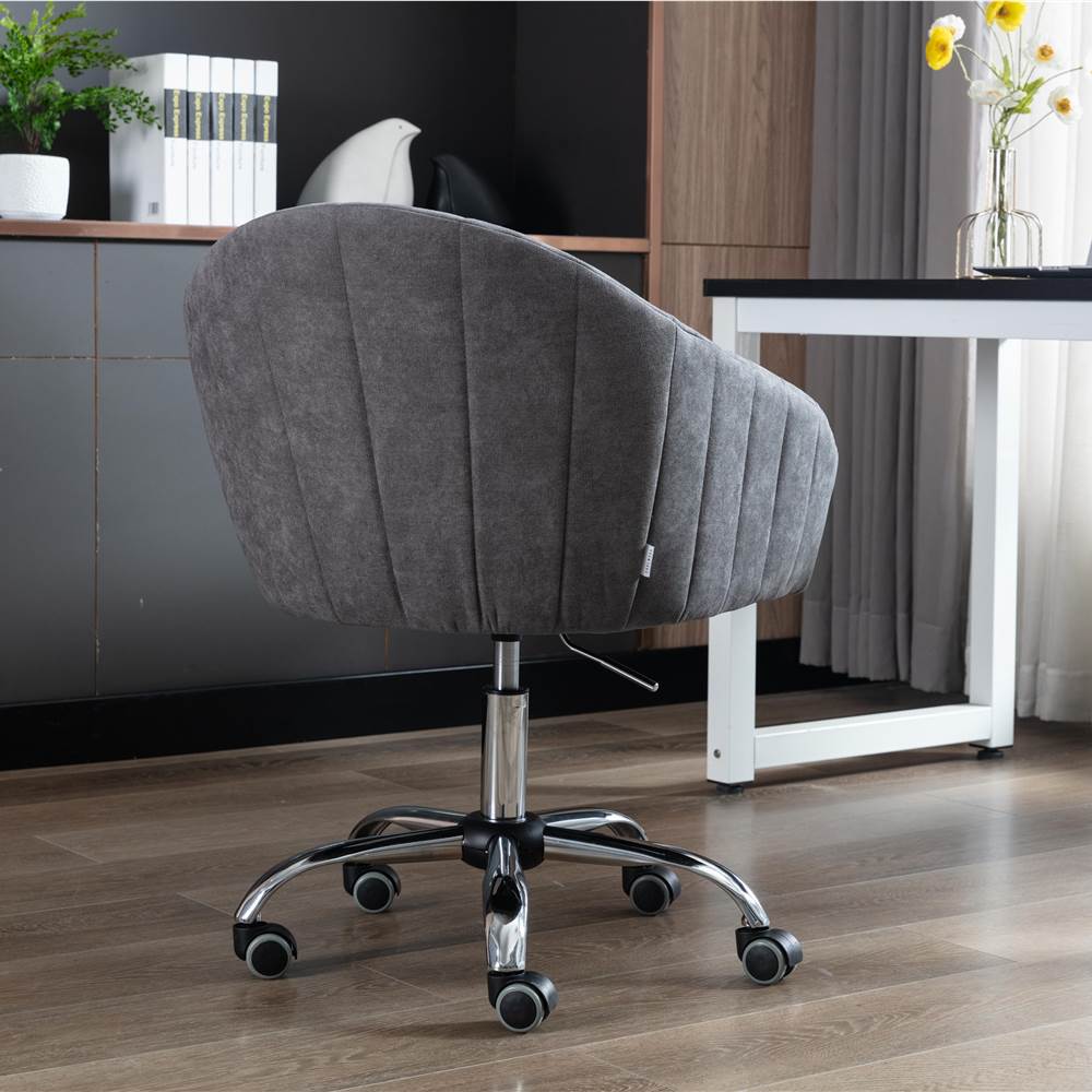 COOLMORE Linen Swivel Chair Dark Grey