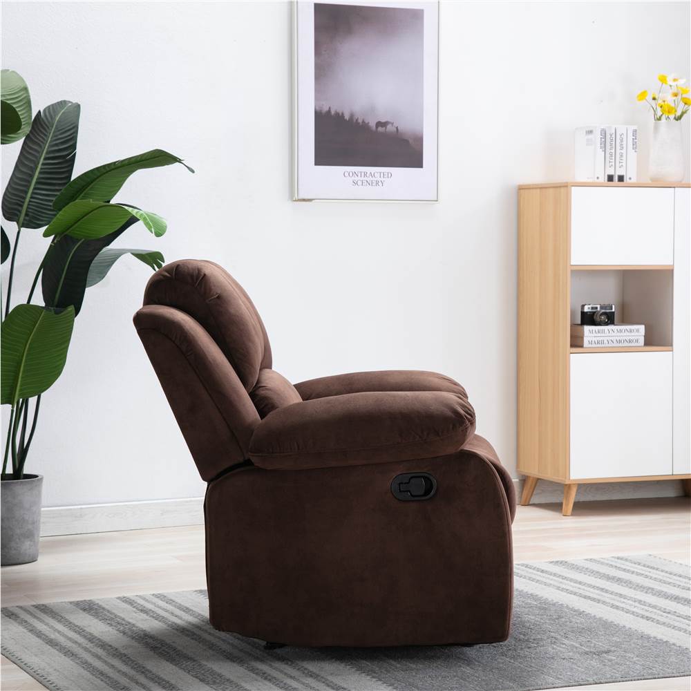 Velvet Recliner with Reclining Backrest Brown