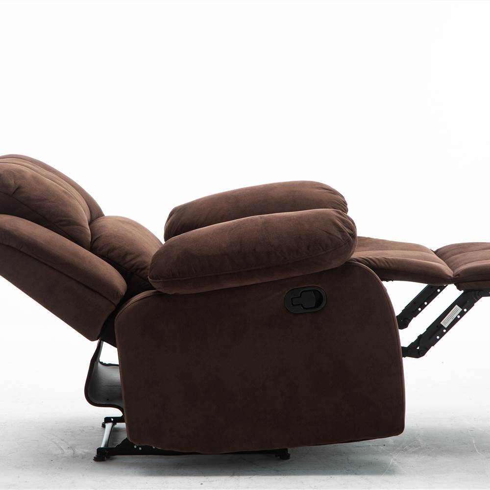 Velvet Recliner with Reclining Backrest Brown