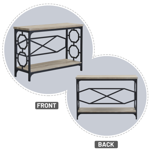 Home Office Corridor Entrance Console Table Storage Shelf Beige