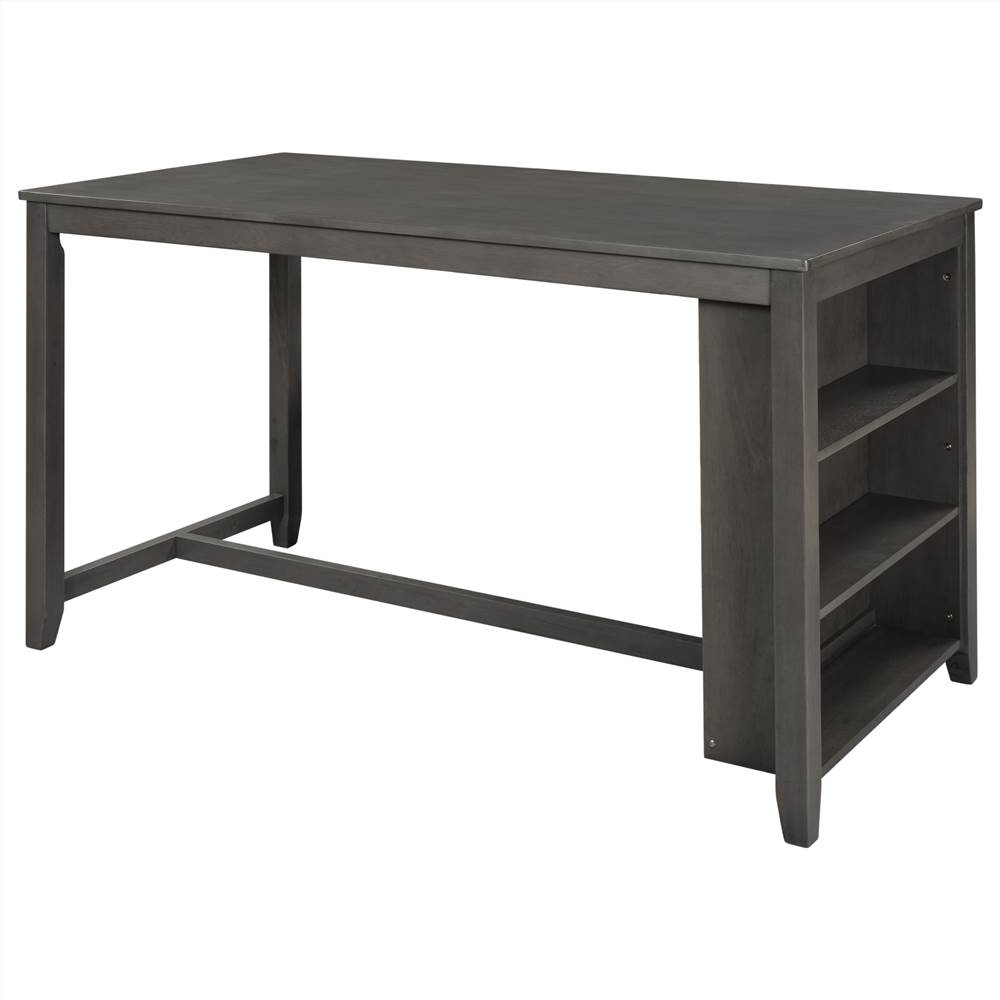 TOPMAX Counter Height Wooden Dining Table Gray