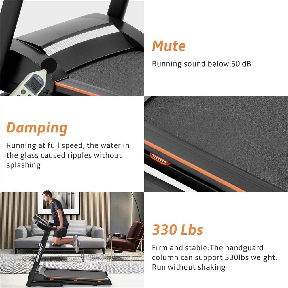 Folding Electric Treadmill With Incline Medium Running Machine ...