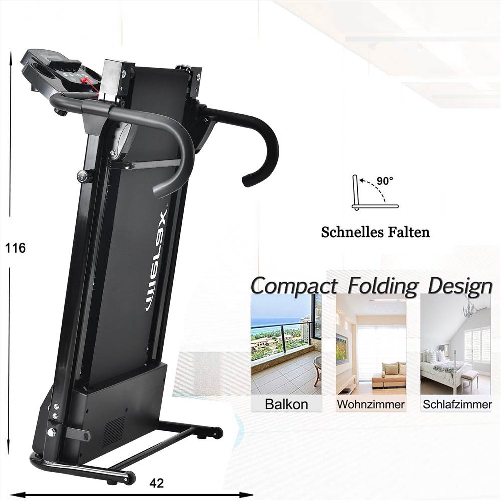 Electric Treadmill Foldable Fitness Machine With LCD Display