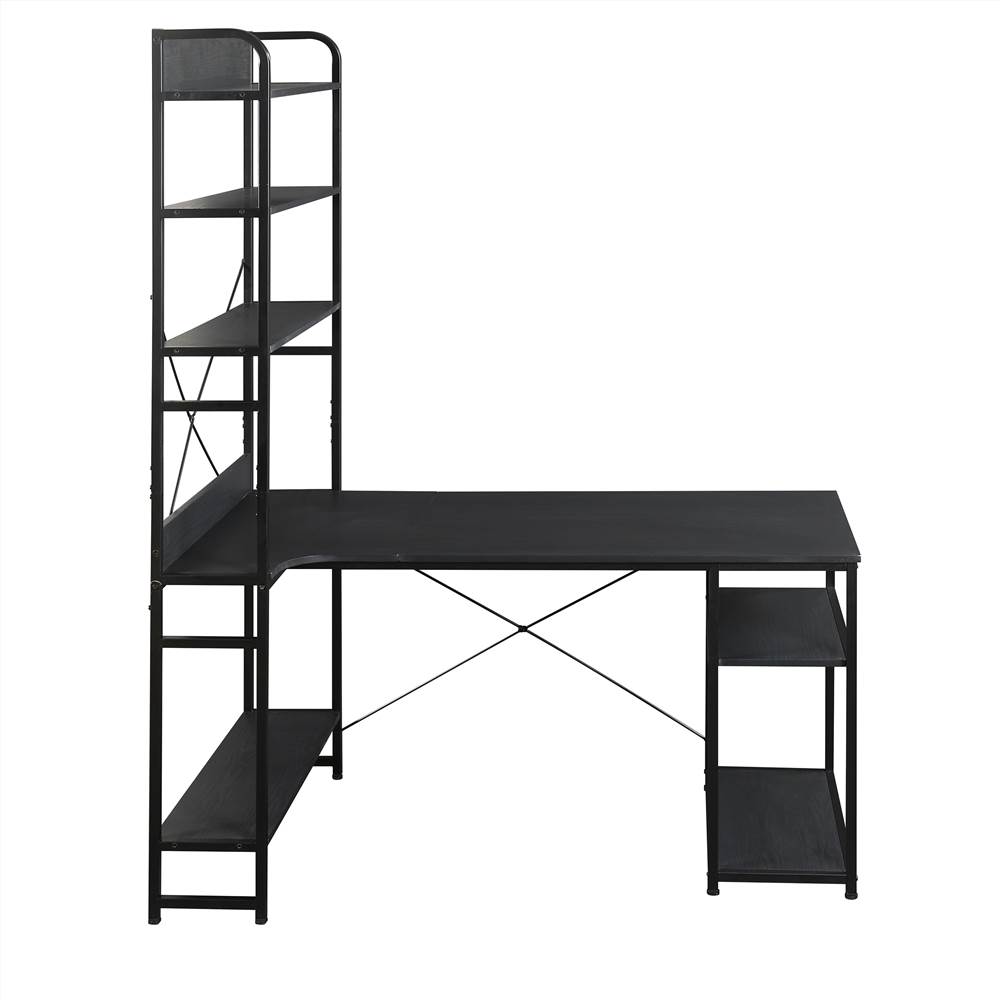 Home Office Steel Frame and MDF Board Computer Desk Black