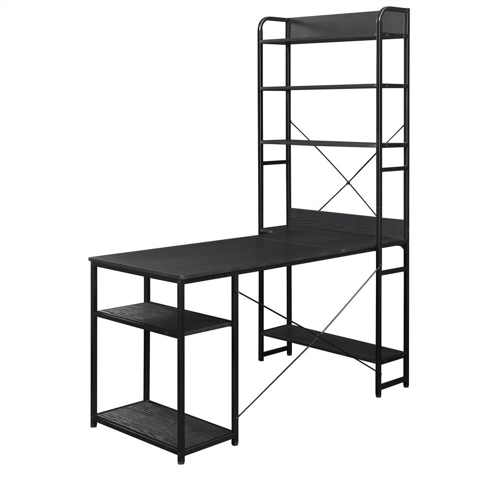 Home Office Steel Frame and MDF Board Computer Desk Black