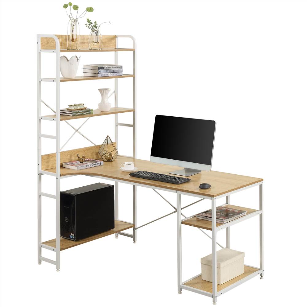Home Office Steel Frame and MDF Board Computer Desk Nature