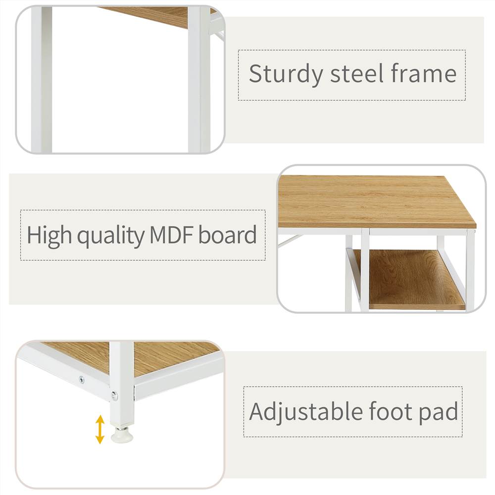 Home Office Steel Frame and MDF Board Computer Desk Nature