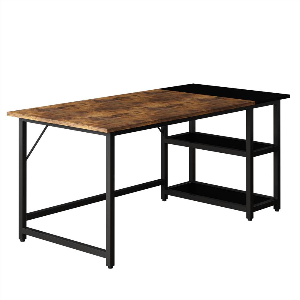 Home Office 55" Modern Splice Style Computer Desk Brown