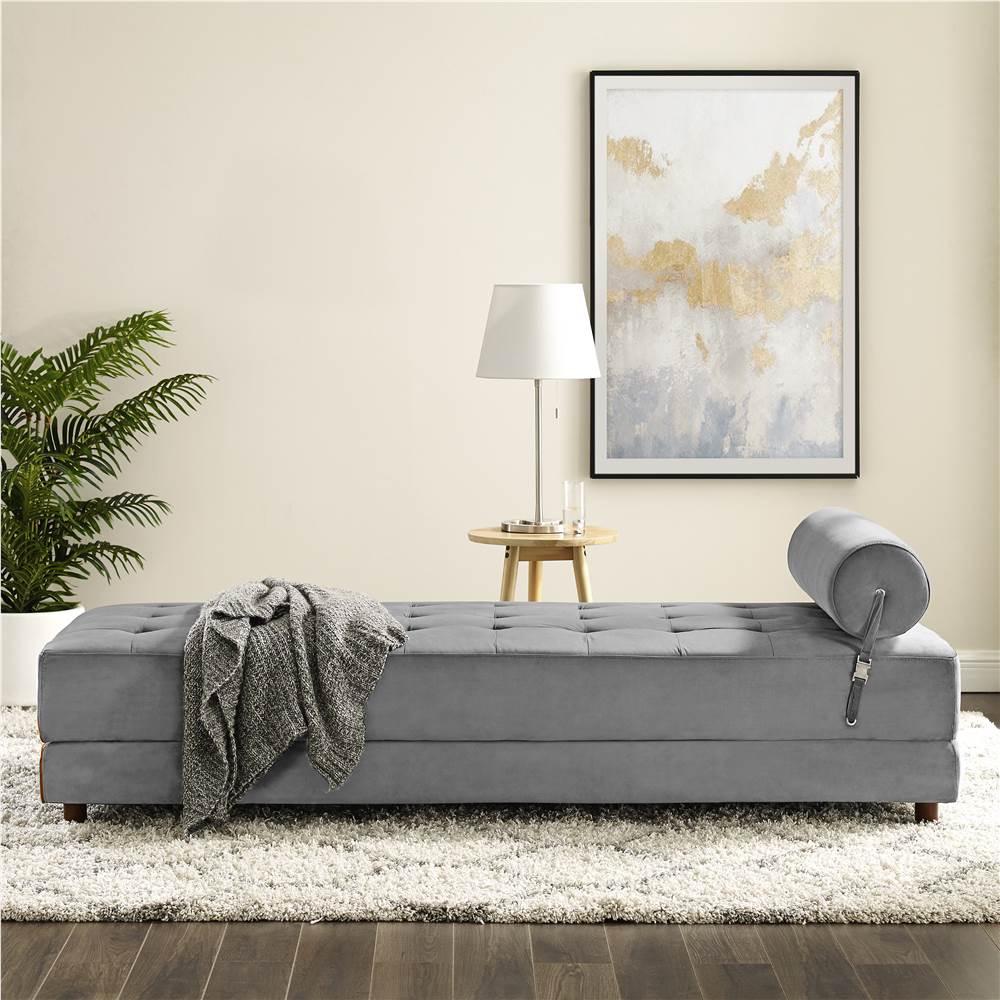 Eva Twin Size Nordic Light Luxury Style Wooden Daybed Gray