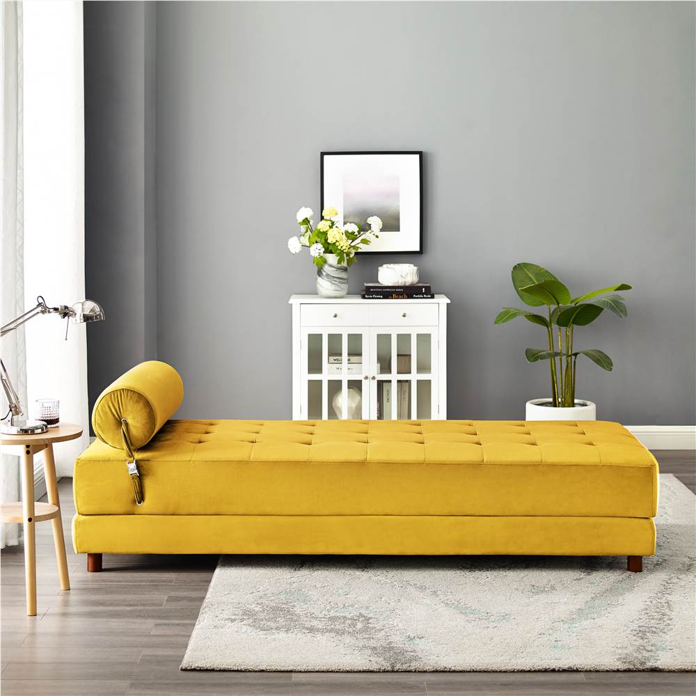 Eva Twin Size Nordic Light Luxury Style Wooden Daybed Yellow