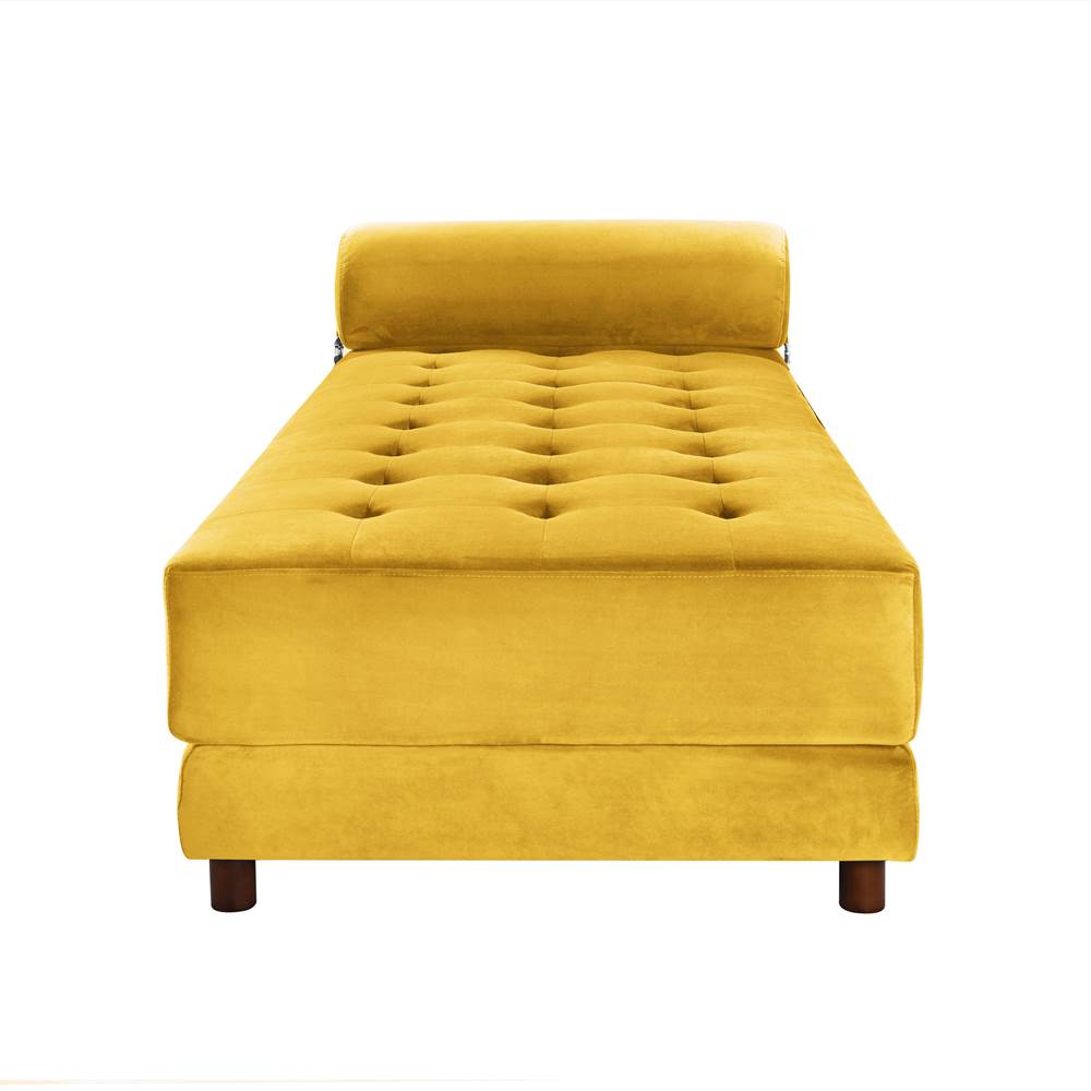 Eva Twin Size Nordic Light Luxury Style Wooden Daybed Yellow