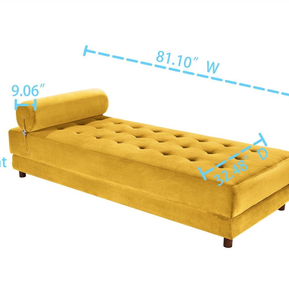 Eva Twin Size Nordic Light Luxury Style Wooden Daybed Yellow