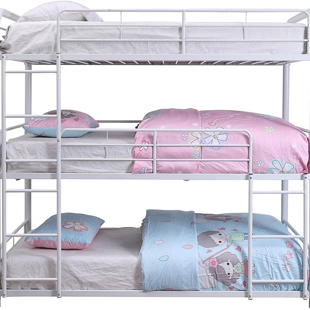 ACME Full Size Triple Bed Frame with Ladder White