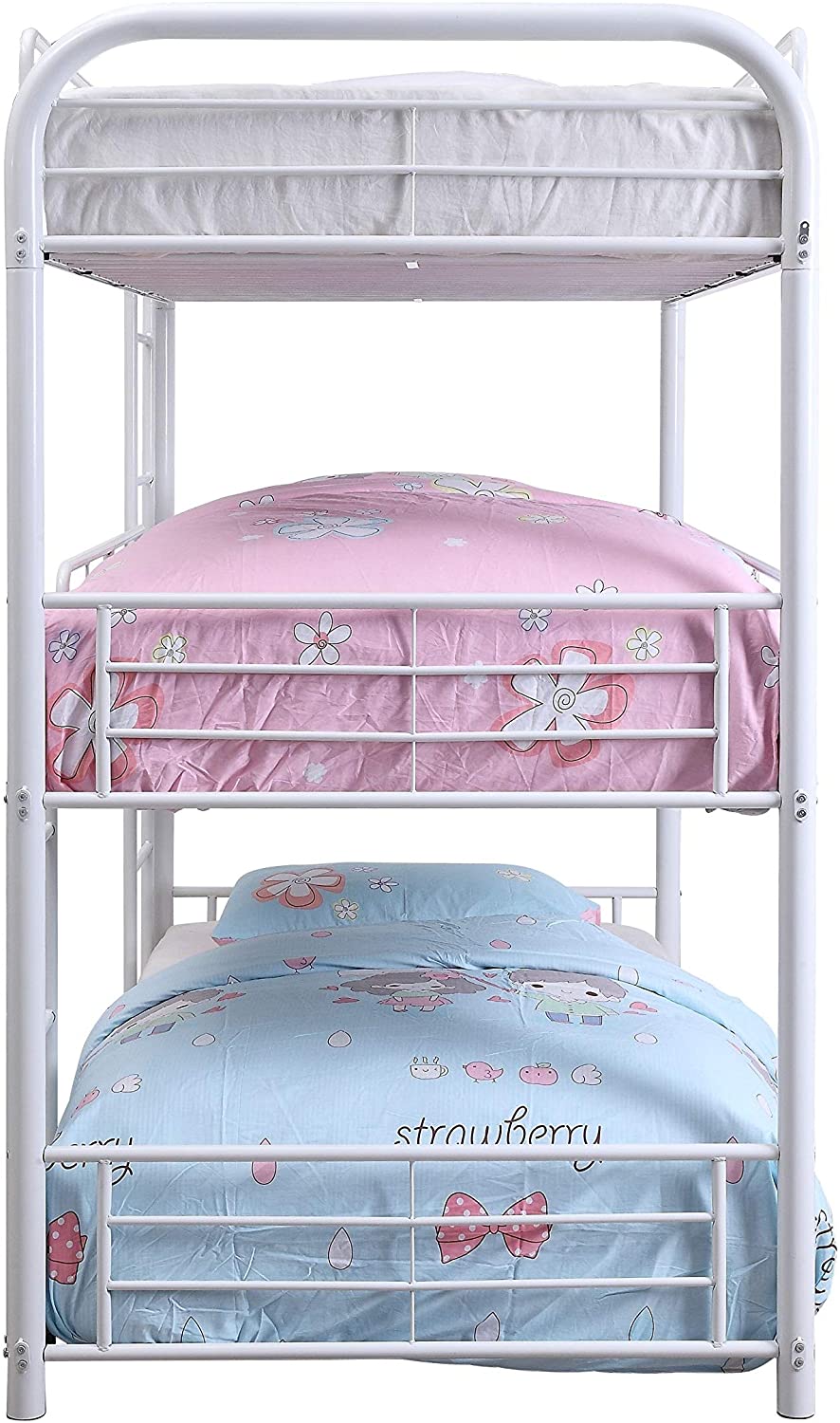ACME Twin Size Triple Bed Frame with Ladder White