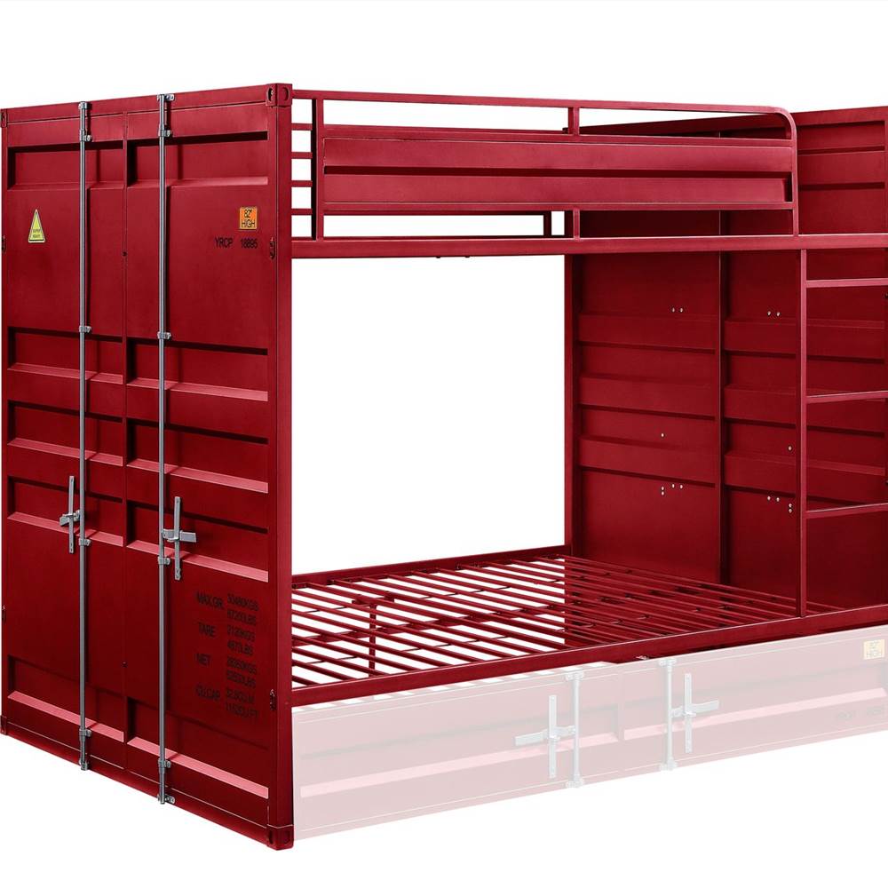 ACME Full-Over-Full Size Container Style Bunk Bed Frame Red