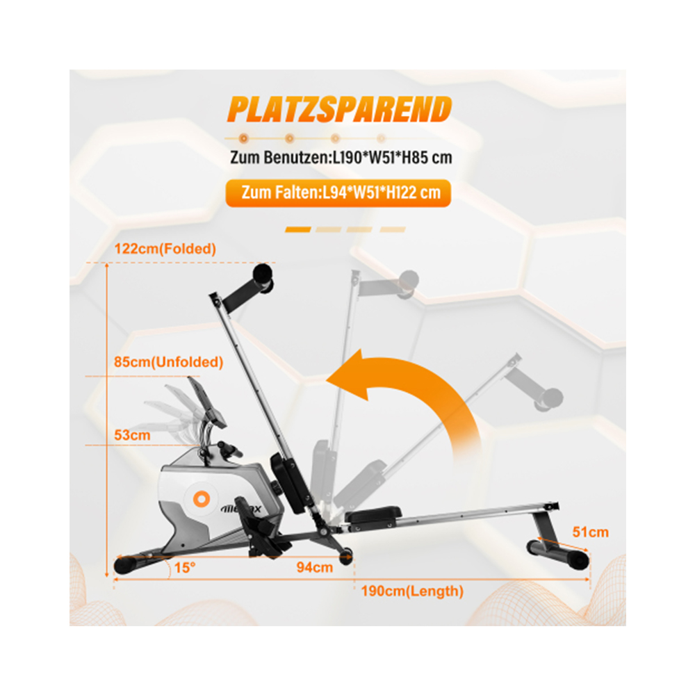 Merax Folding Rowing Machine with Magnetic Tension LED monitor