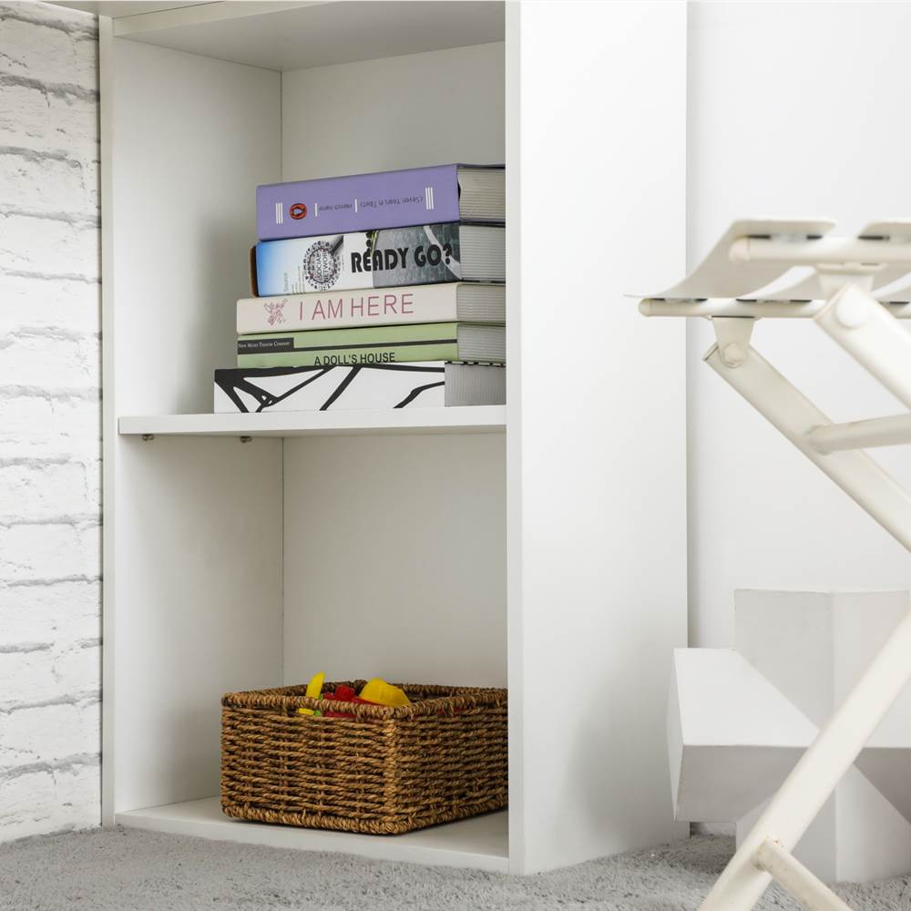 Home Office Particle Board Computer Desk with Shelves White