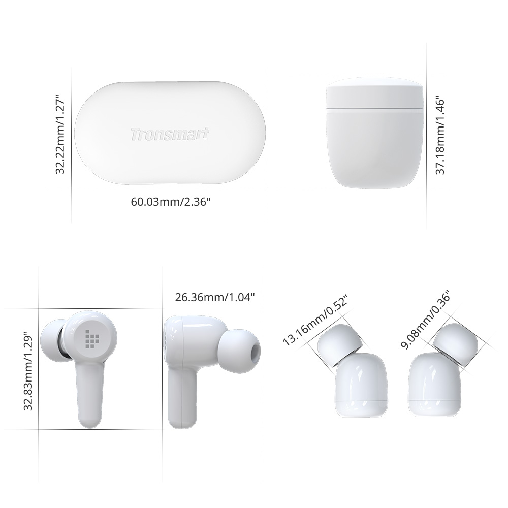 Tronsamrt Apollo Air Plus Qualcomm QCC3046 ANC TWS Earphones White