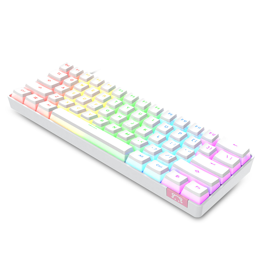 Ajazz STK61 61key Blue Switch mechanical keyboard White