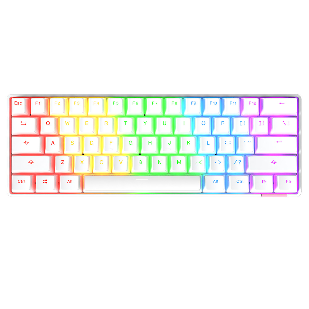 Ajazz STK61 61key Red Switch mechanical keyboard White