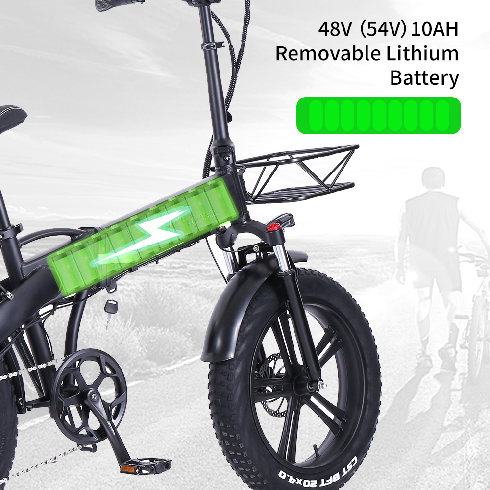 CMACEWHEEL GT20 Pro Fat Tire Folding Electric Moped Bike Black