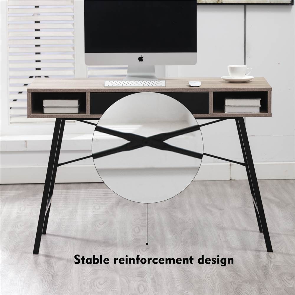 Home Office 43" Computer Desk with Drawers, Wooden Tabletop Walnut