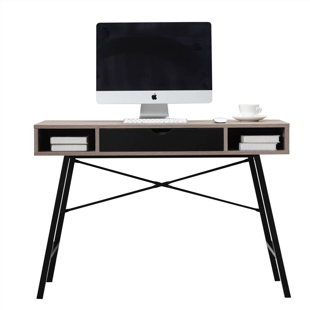 Home Office 43" Computer Desk with Drawers, Wooden Tabletop Walnut