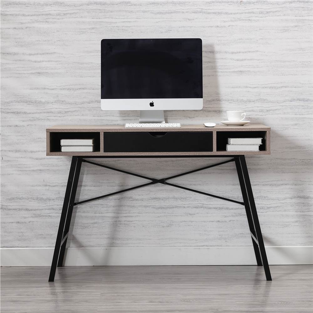 Home Office 43" Computer Desk with Drawers, Wooden Tabletop Walnut