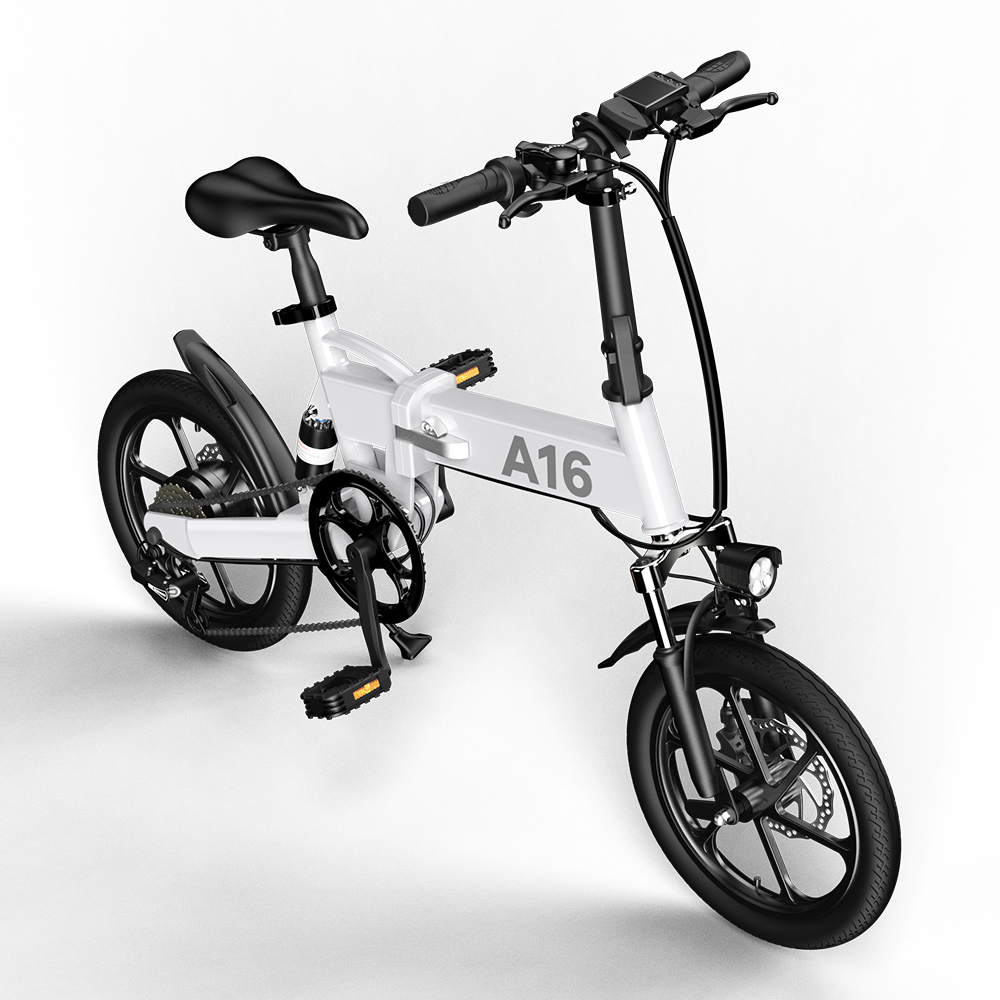 ADO A16 Electric Folding Bike 350W Motor 7.8Ah Removable Battery White