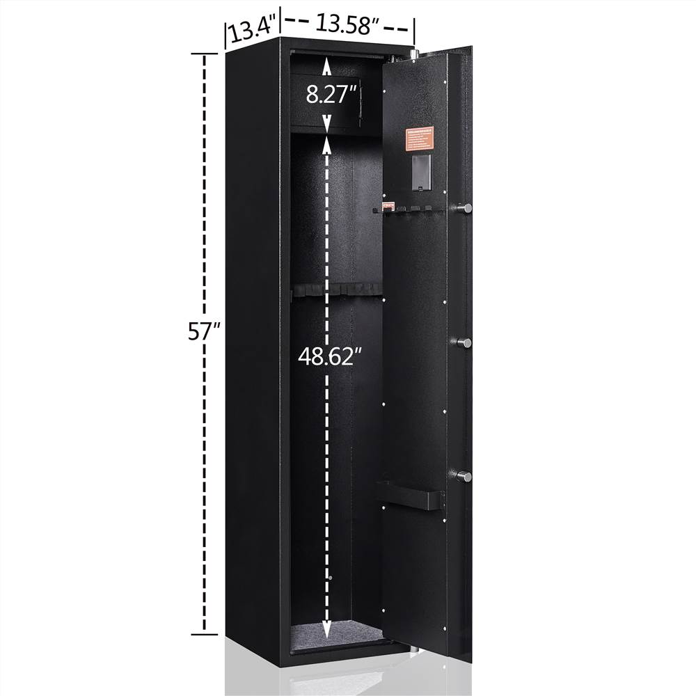 Fingerprint Identification Steel Safety Cabinet Black