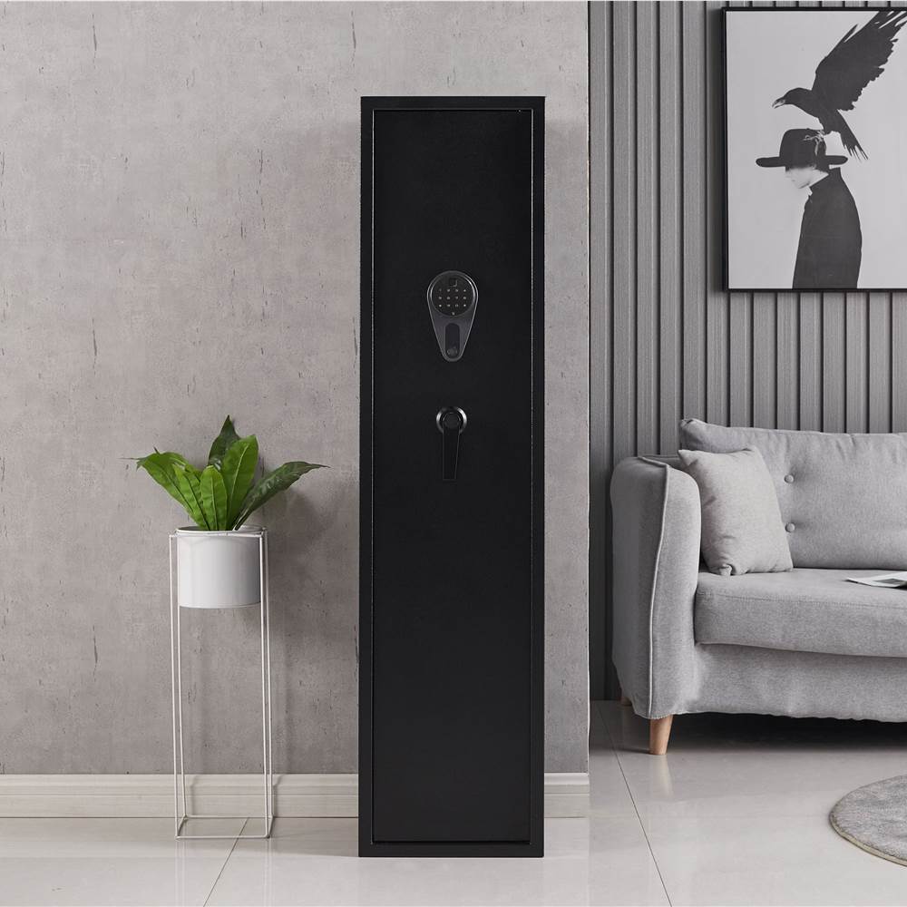 Fingerprint Identification Steel Safety Cabinet Black