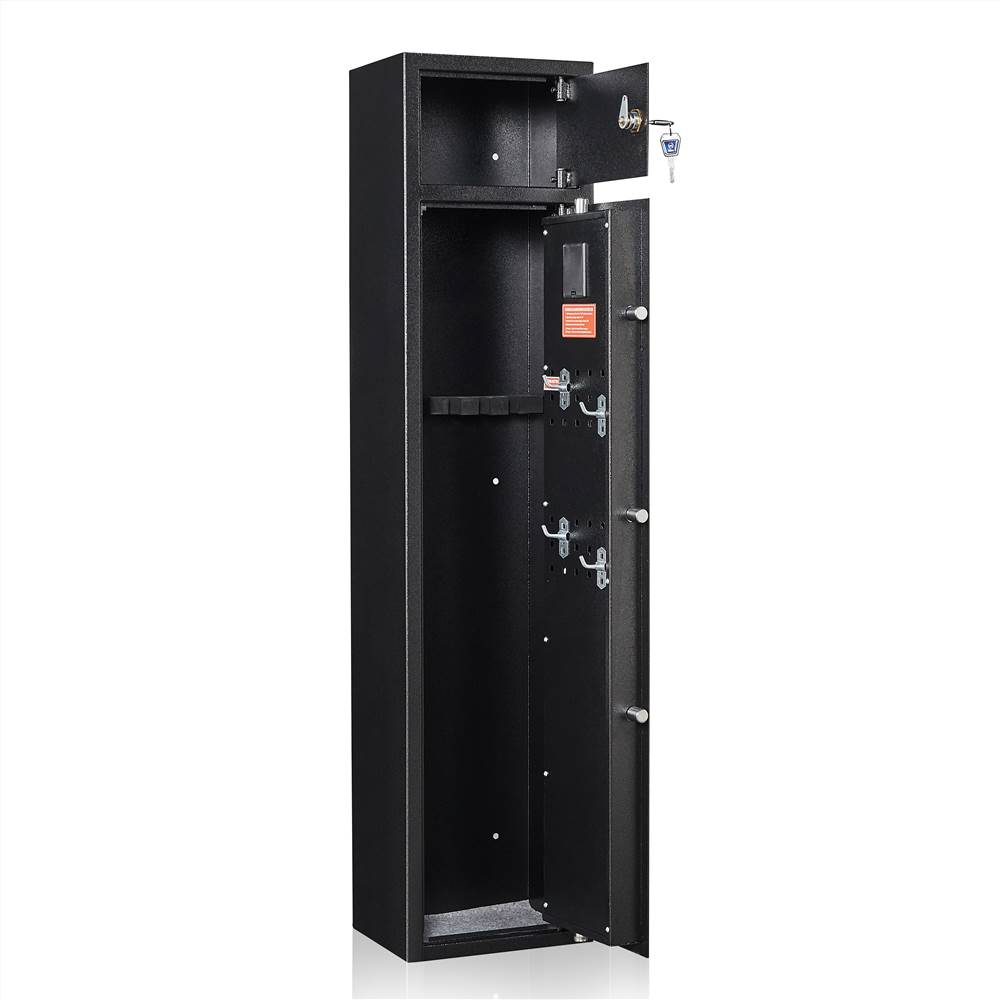 Dual Door Biometric Identification Steel Safety Cabinet Black