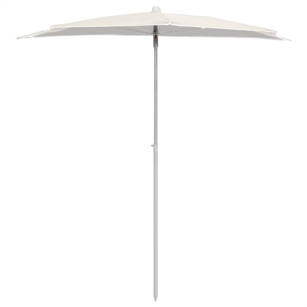 Garden Half Parasol with Pole 180x90 cm Sand