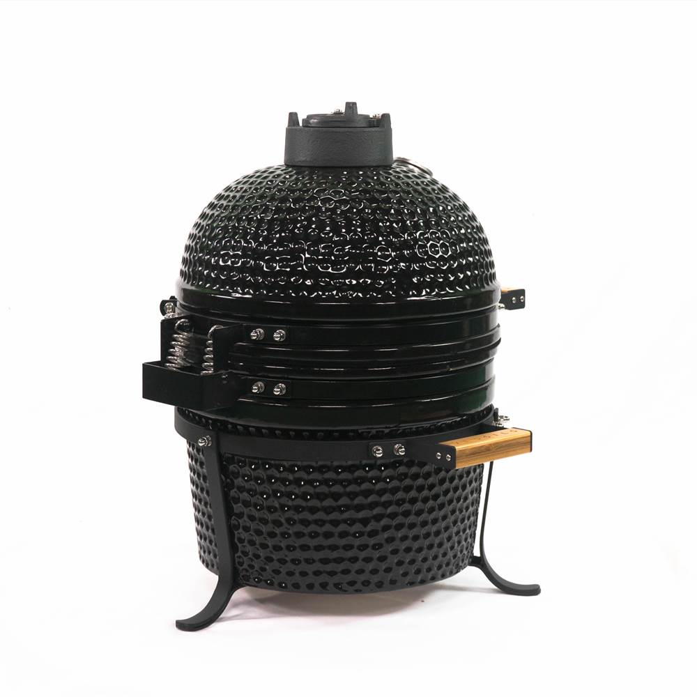 TOOPO 15" Outdoor Mini Ceramic Charcoal Grill Black