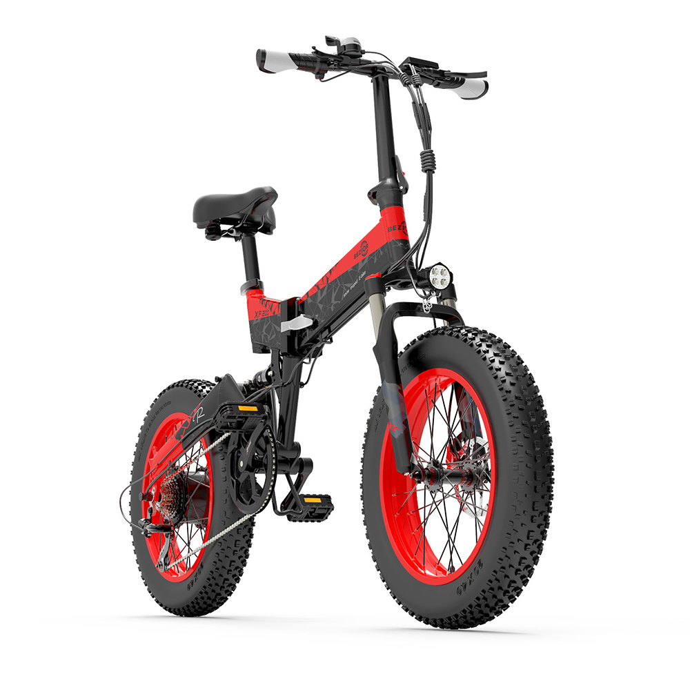 Bezior XF200 Folding Electric Bike 20x4.0 inch 15Ah 1000W Black Red