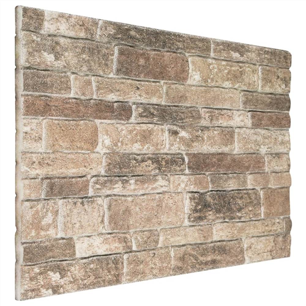 3D Wall Panels with Multicolour Brick Design 10 pcs EPS