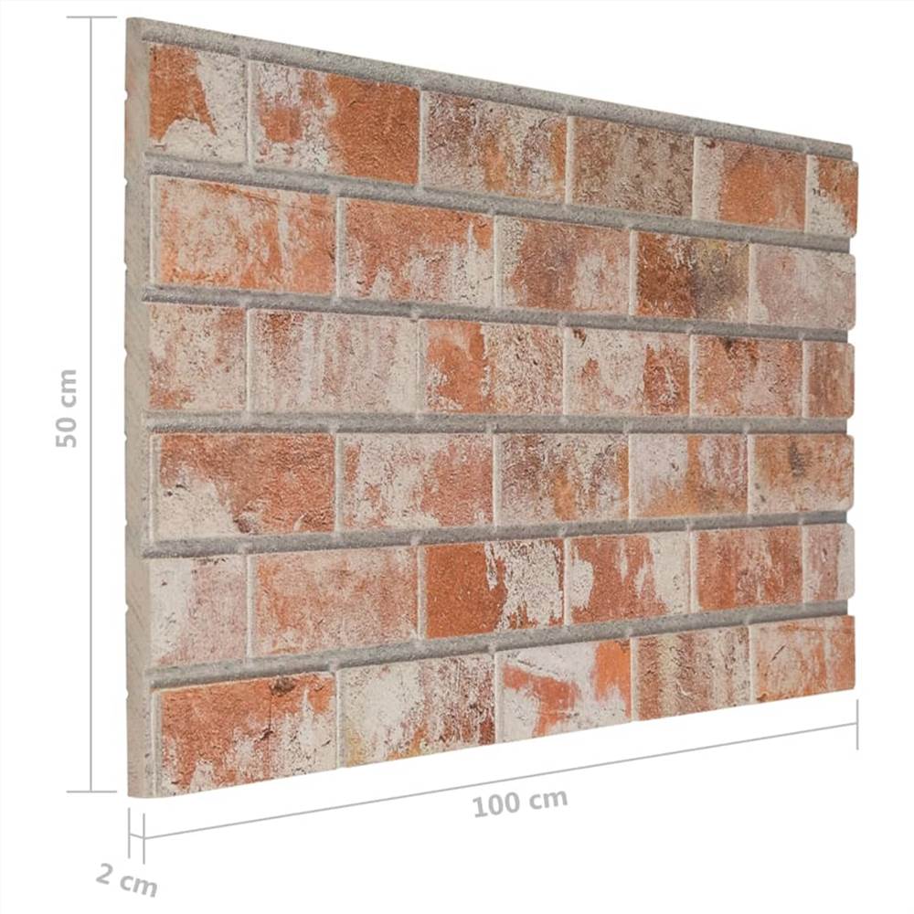 3D Wall Panels with Red Brick Design 10 pcs EPS