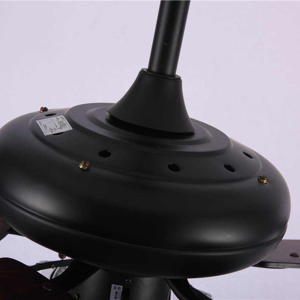 52" Metal Ceiling Fan with Crystal and 5 Blades Black