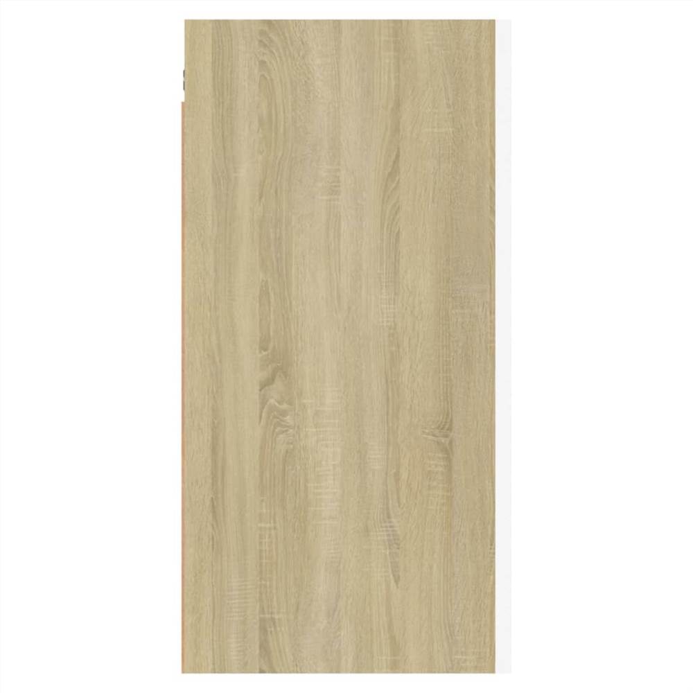 TV Cabinet White and Sonoma Oak 30.5x30x60 cm Chipboard