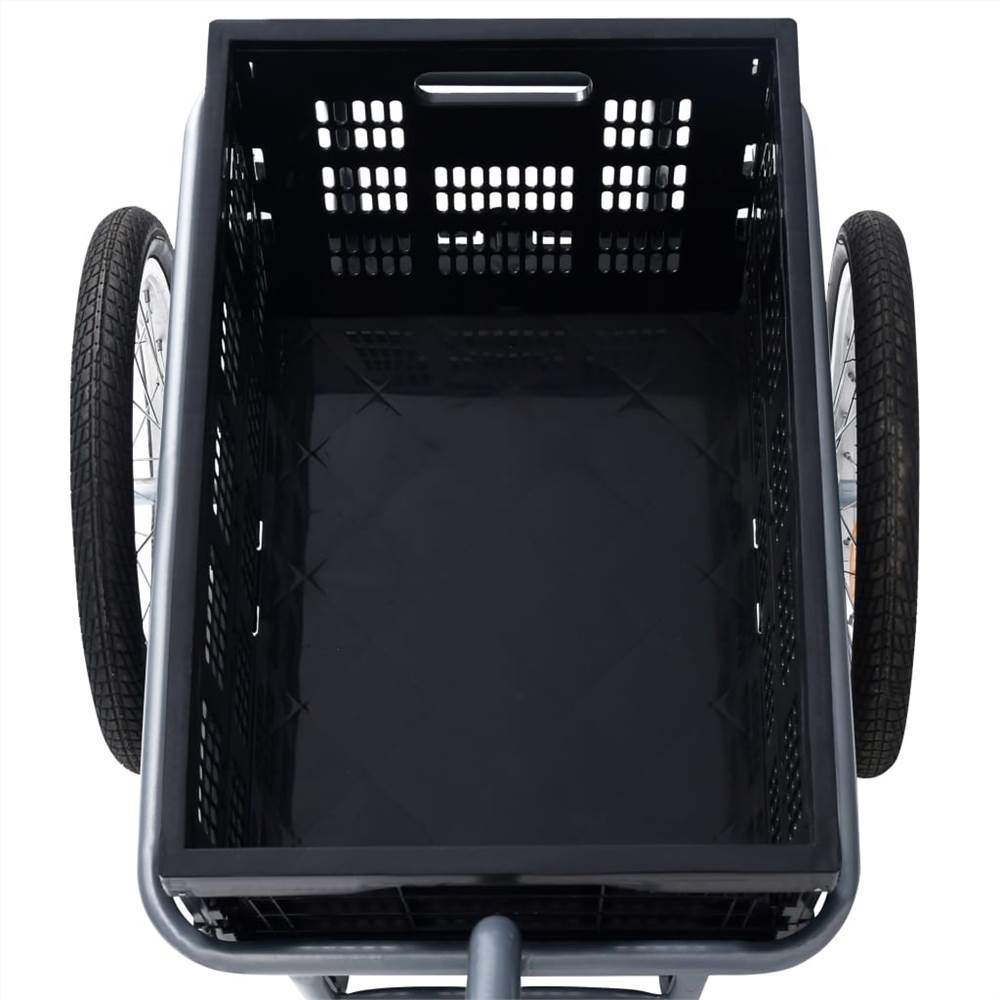 Bicycle Cargo Trailer with 50 L Foldable Transportbox Black 150 kg