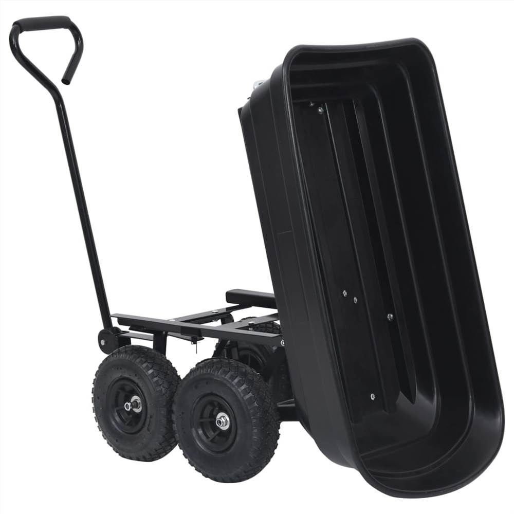 Garden Tipping Hand Cart 300 kg 75L Black